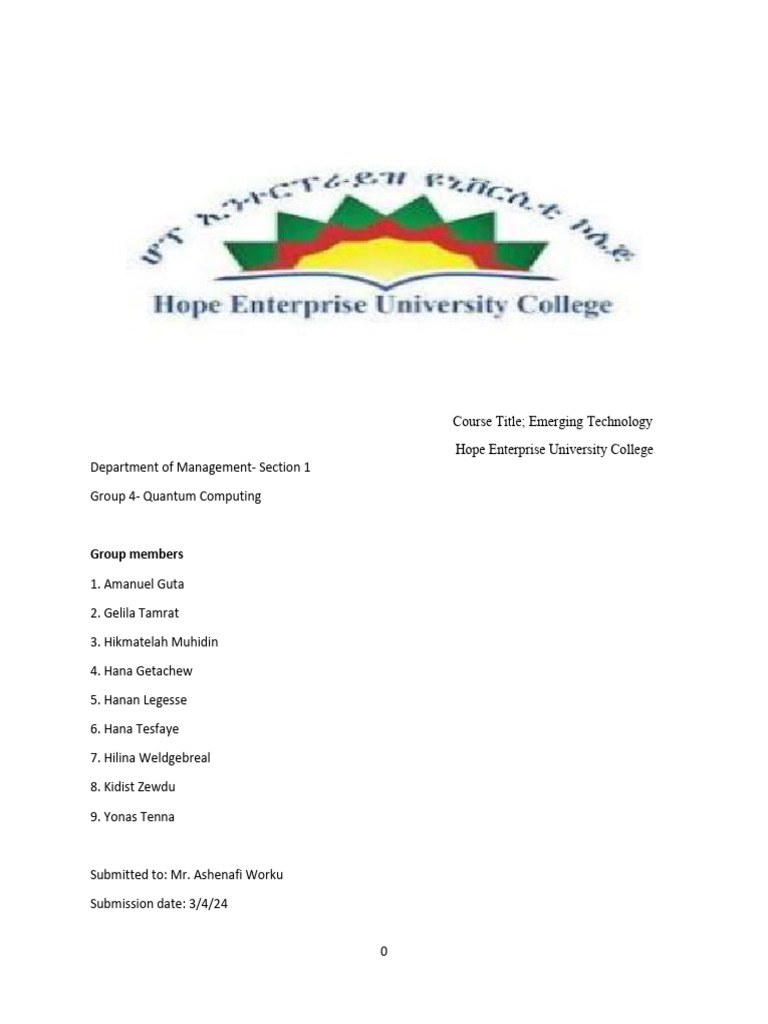 Emerging Technology Assignment | PDF | Quantum Computing | Cryptography