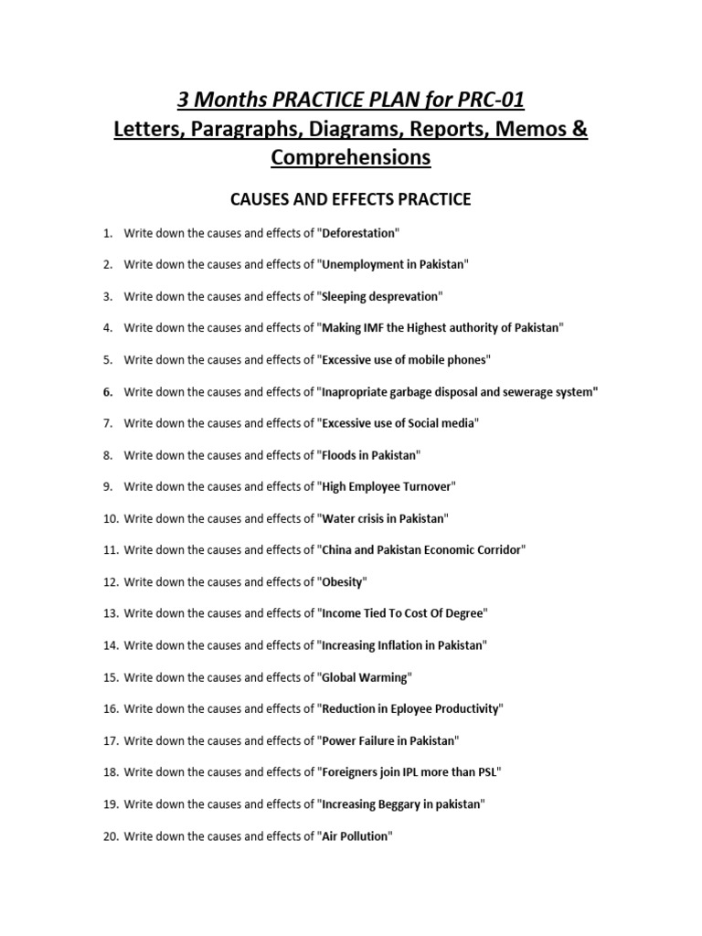 PRC 1 3 Month Practice Plan (Final) | PDF