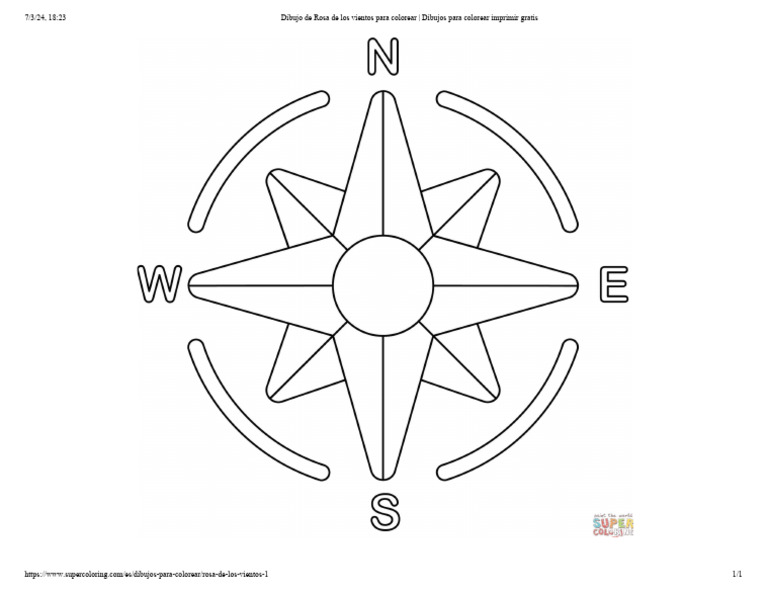 Rosa de Los Vientos para Colorear | PDF