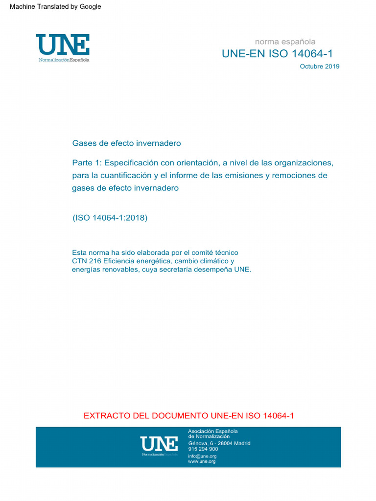 (Ex) Une-En - Iso - 14064-1 2019 (1) - Traducido | PDF | Gases de ...