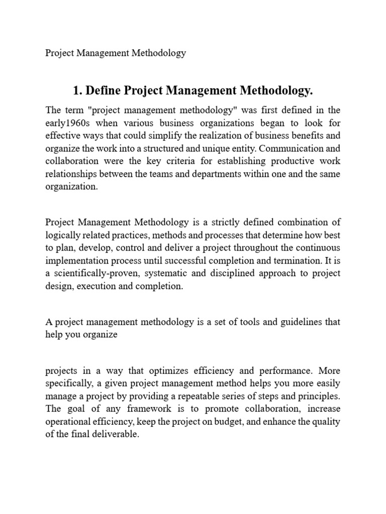 Project Management Methodology Pdf Agile Software Development Project Management