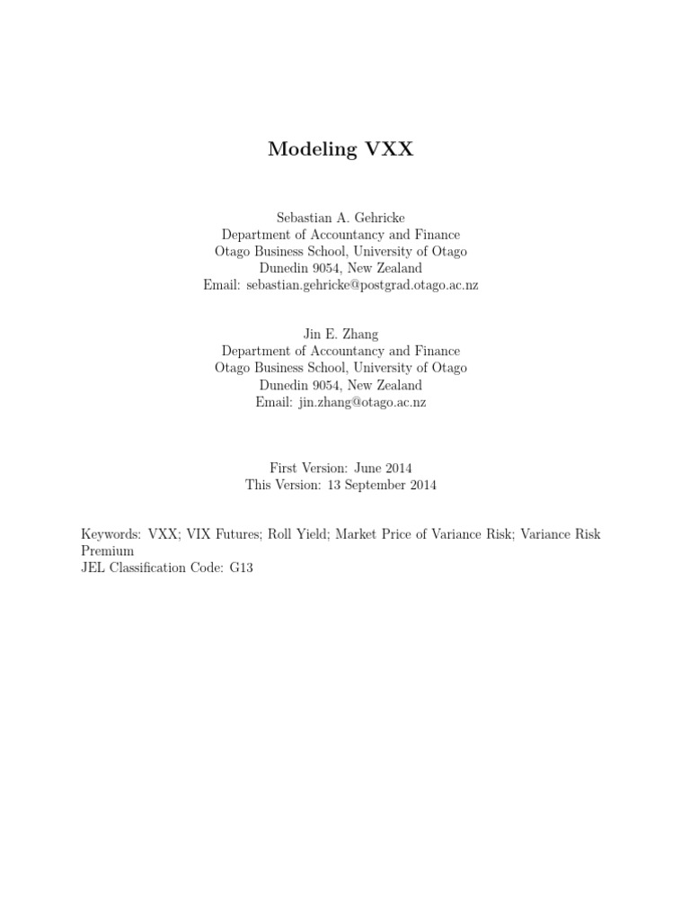 Modeling VXX | Download Free PDF | Vix | Financial Risk