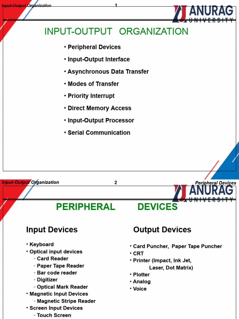 Unit IV | PDF | Input/Output | Computer Data Storage Unit IV | PDF | Input/Output | Computer Data Storage