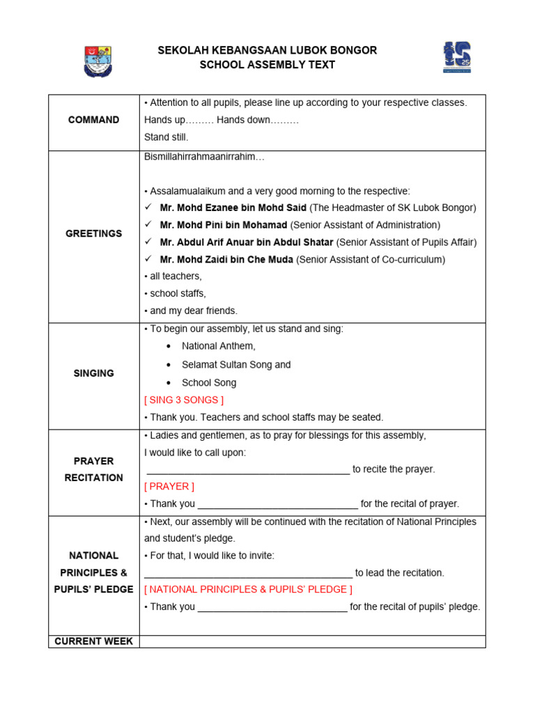 Assembly Text in English | PDF | Prayer