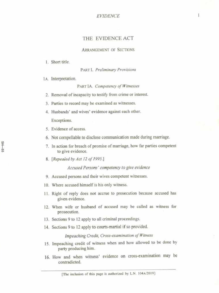 The Evidence Act Updated | PDF | Prosecutor | Witness