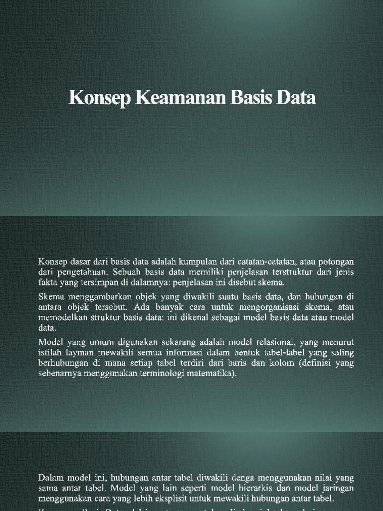 09 - Konsep Keamanan Basis Data | PDF
