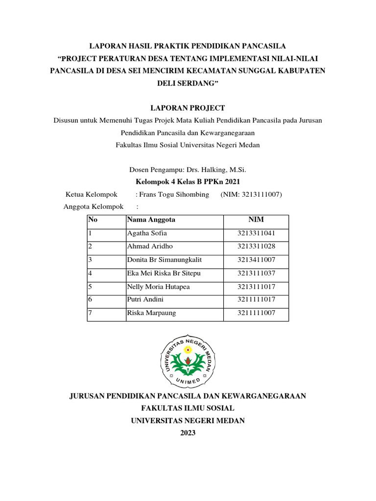 Laporan Project Pendidikan Pancasila - Kel 4 | PDF