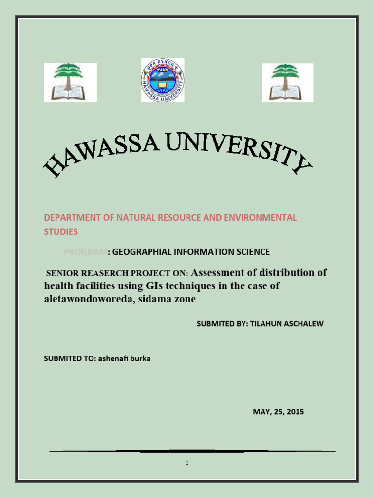 Tilahun Aschalew - Proposal | PDF | Geographic Information System | Millennium Development Goals