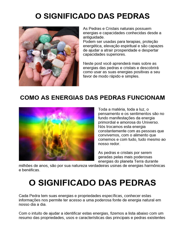 Energias e Usos das Pedras e Cristais | PDF | Vida | Terra