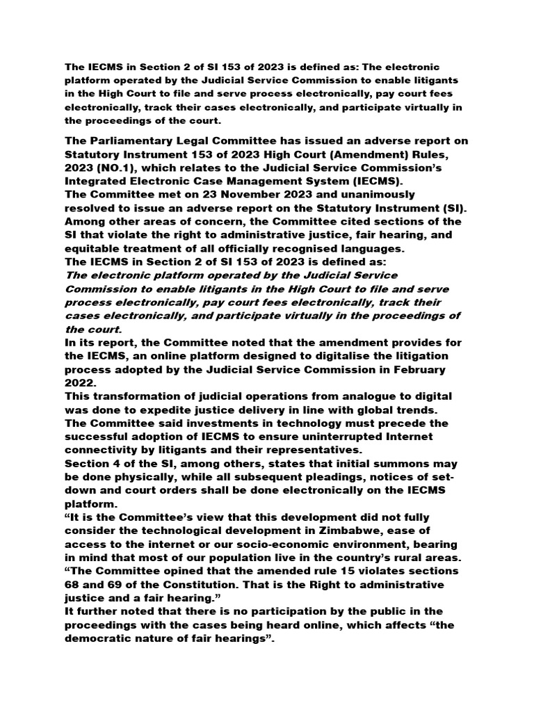 IECMS Notes On Enactment | PDF | Lawsuit | Internet