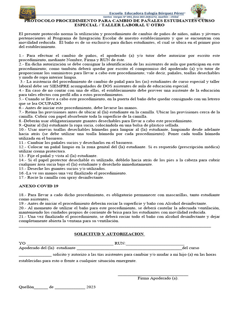 Protocolo Cambio Pañales | PDF | Crecimiento personal y profesional ...