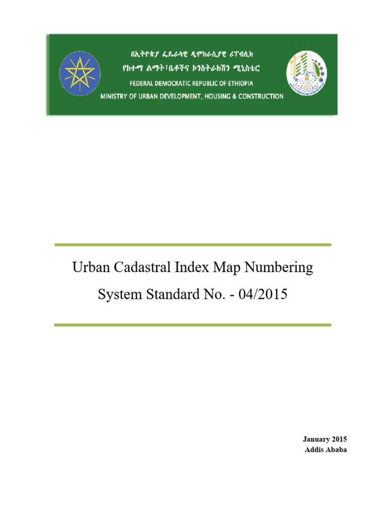 Urban Cadastral Index Map Numbering System No 04 2007 Pdf Map