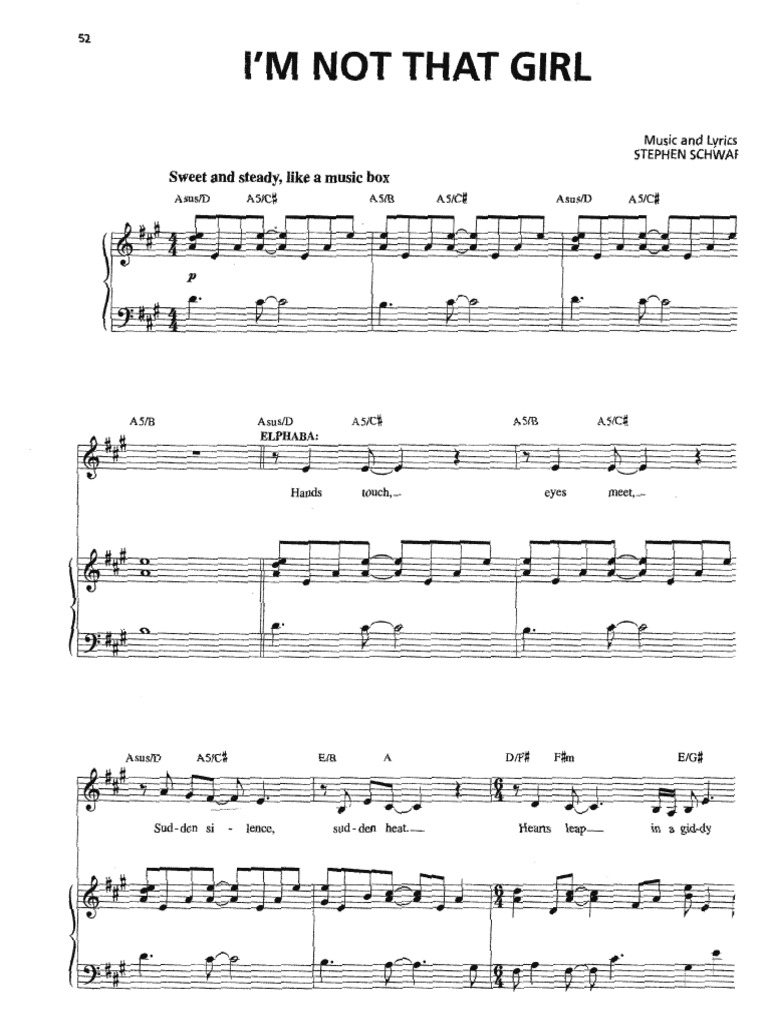 "I'm Not That Girl: Lyrics & Chords" | PDF
