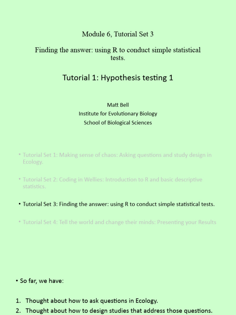 1 Basic Hypothesis Testing 1 | PDF | Statistics