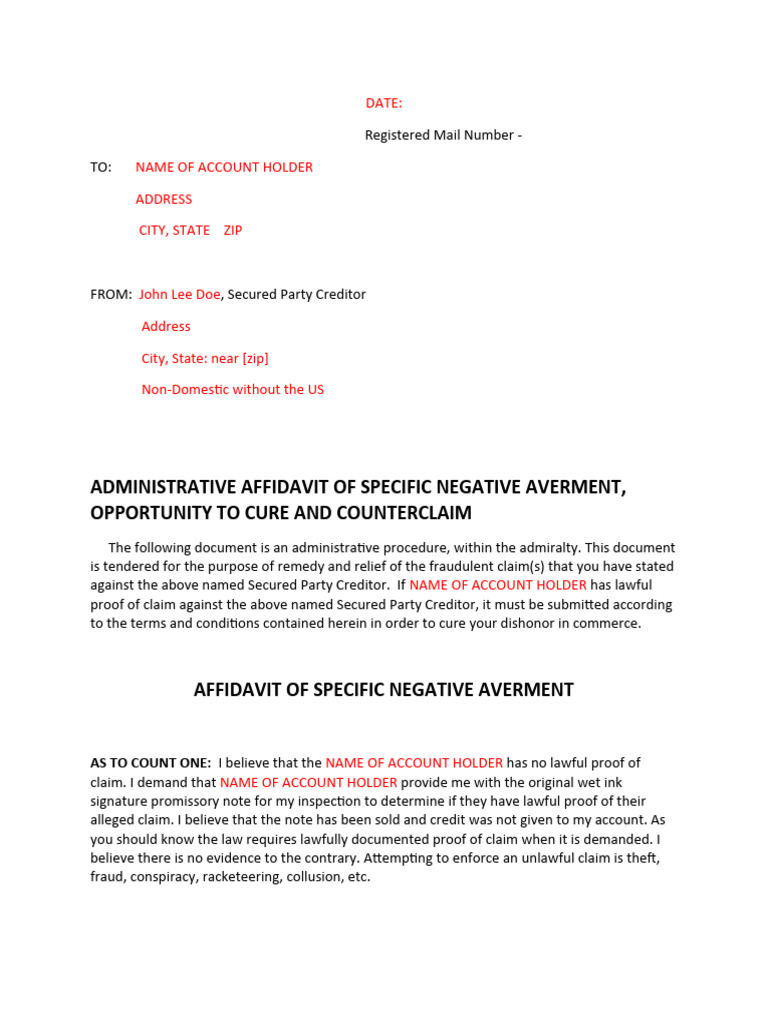 Administrative Negative Averment | PDF | Notary Public | Affidavit