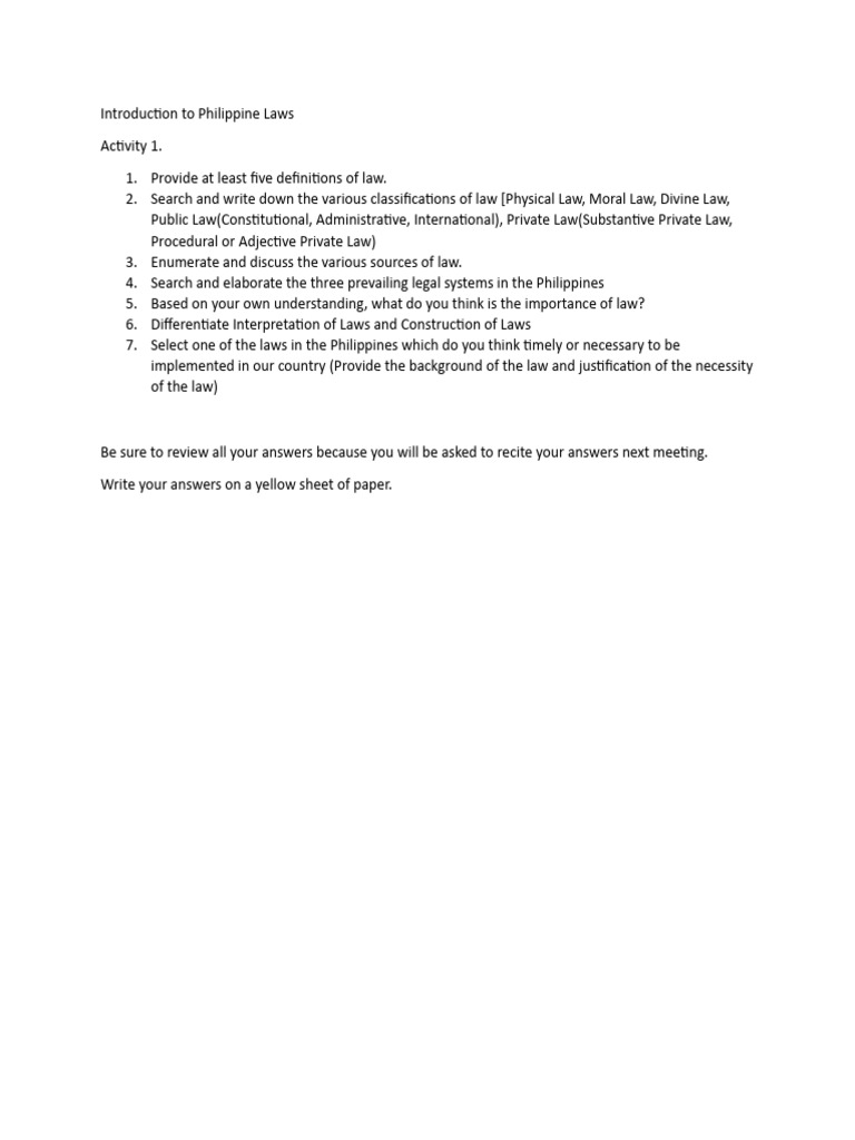 Intro To Law Assignment 1 | PDF