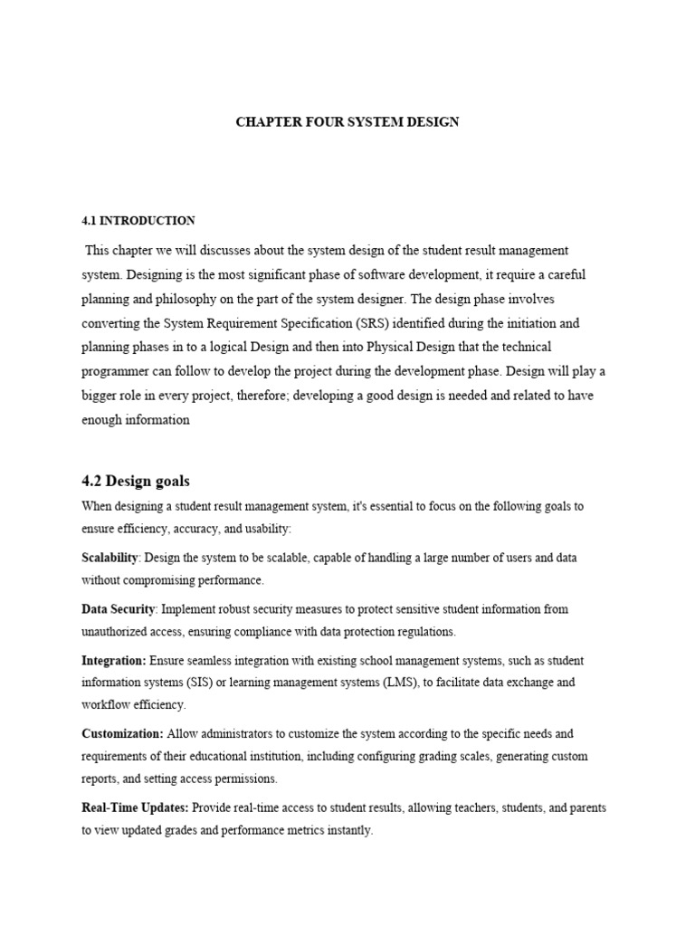 Chapter Four System Design | PDF | Databases | Information