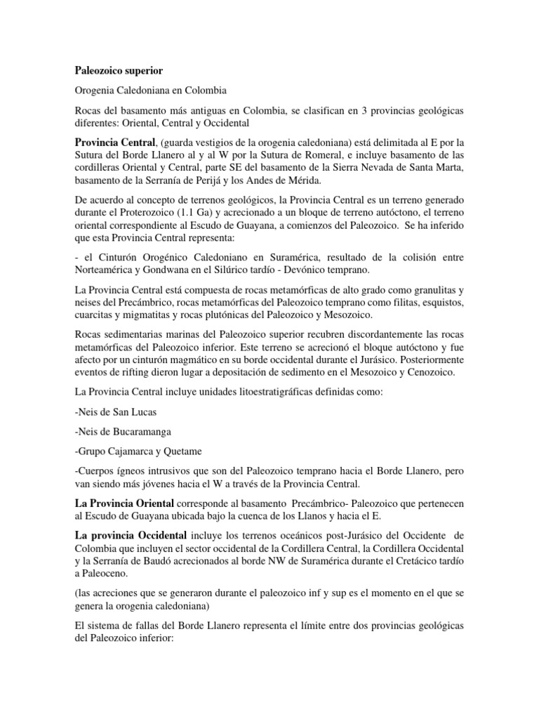Teoria Colombiana | PDF | Andes | Roca (geología)