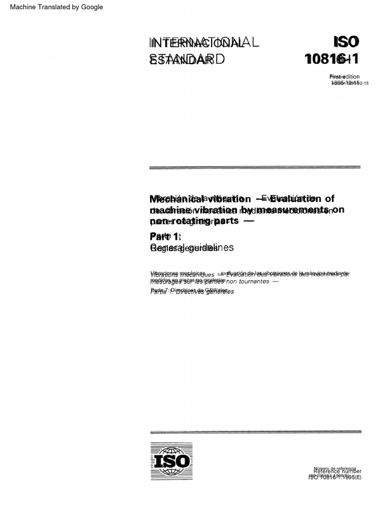 Iso 10816-1 1995 (E) | Descargar gratis PDF | Rodamiento (Mecánico ...