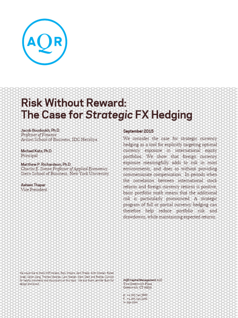 Strategic FX Hedging Insights | PDF | Financial Risk | Hedge (Finance)
