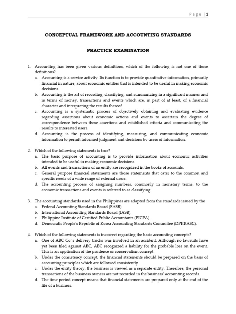 Practice Examination | PDF | Financial Statement | Accounting