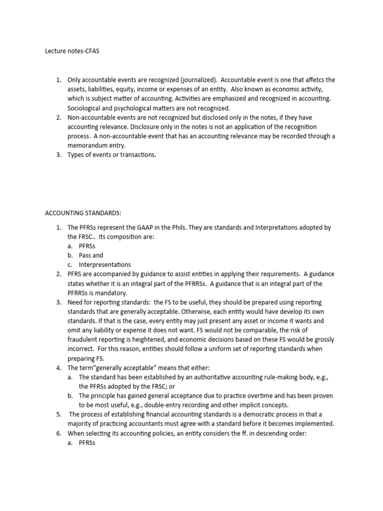 Lecture Notes | PDF | Generally Accepted Accounting Principles (United ...