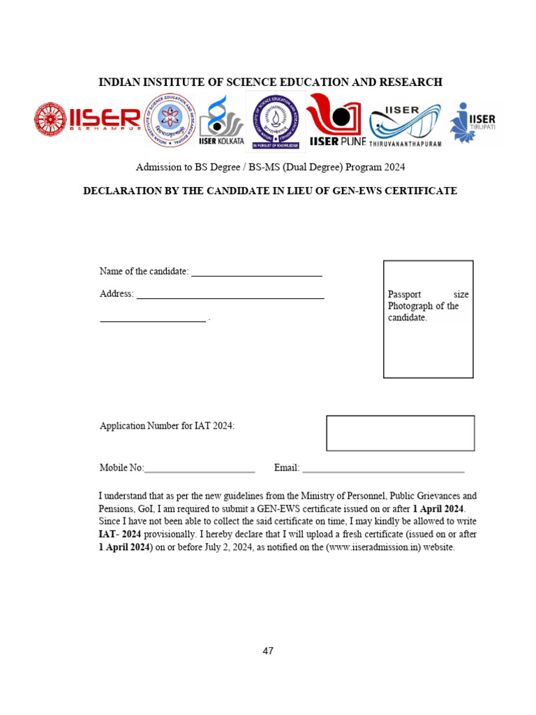Declaration For Every Paper | PDF