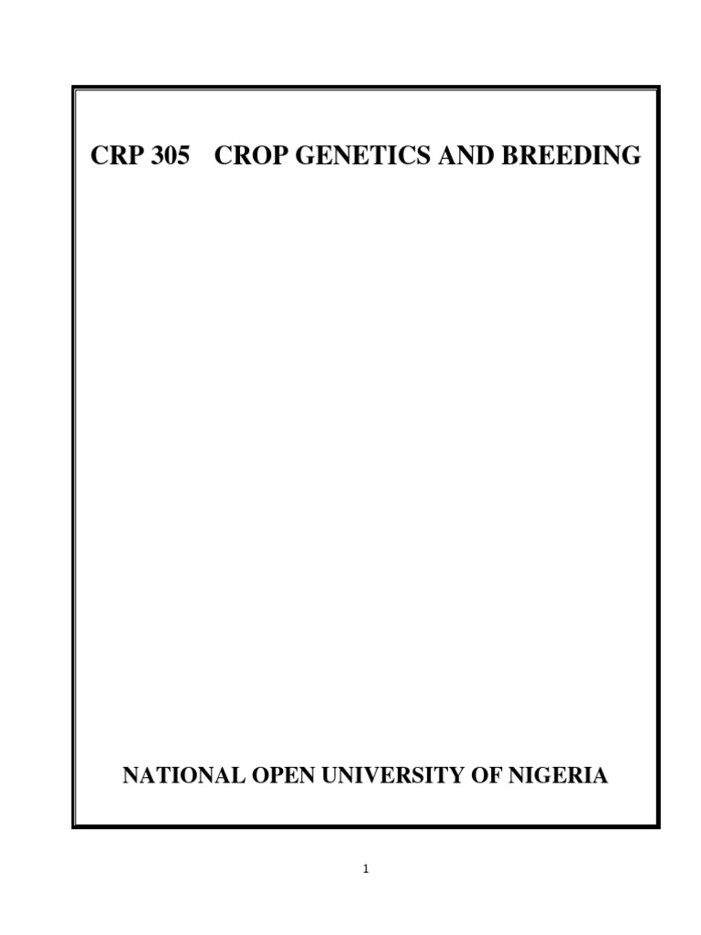 CRP 305 Crop Breeding Prof. Lateef Lekan Bello | Download Free PDF | Zygosity | Ploidy