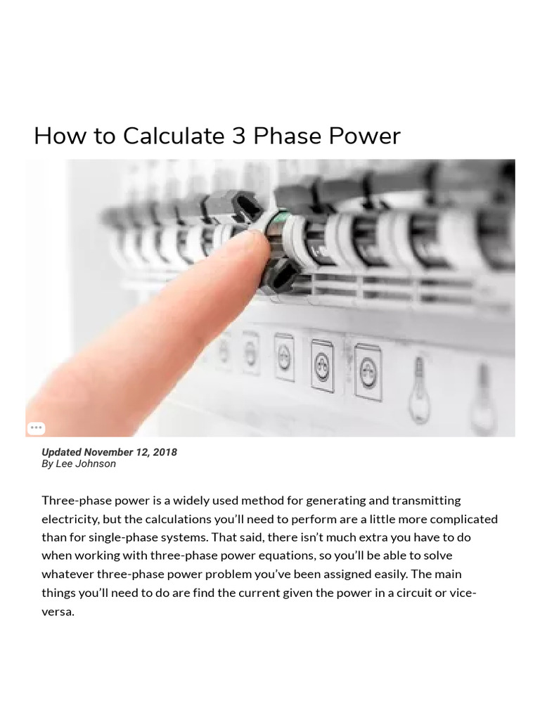 1, 3 Phase Power | PDF | Alternating Current | Watt