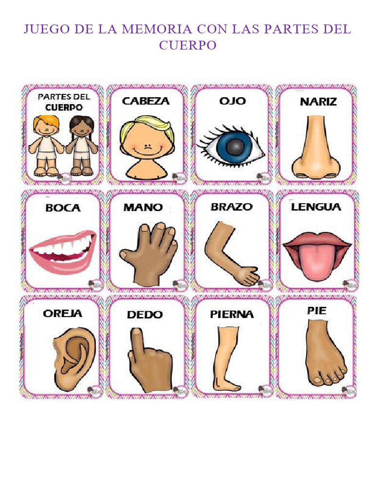 Juego de La Memoria Con Las Partes Del Cuerpo | PDF