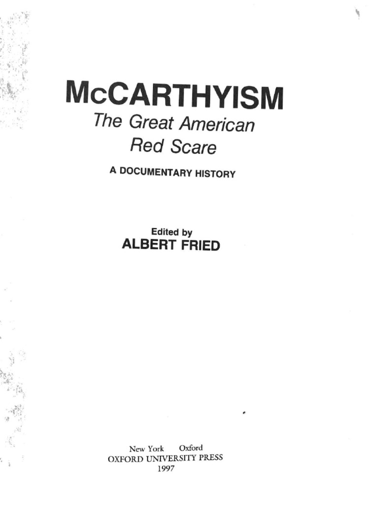 Albert Fried, McCarthyism - Selection | PDF