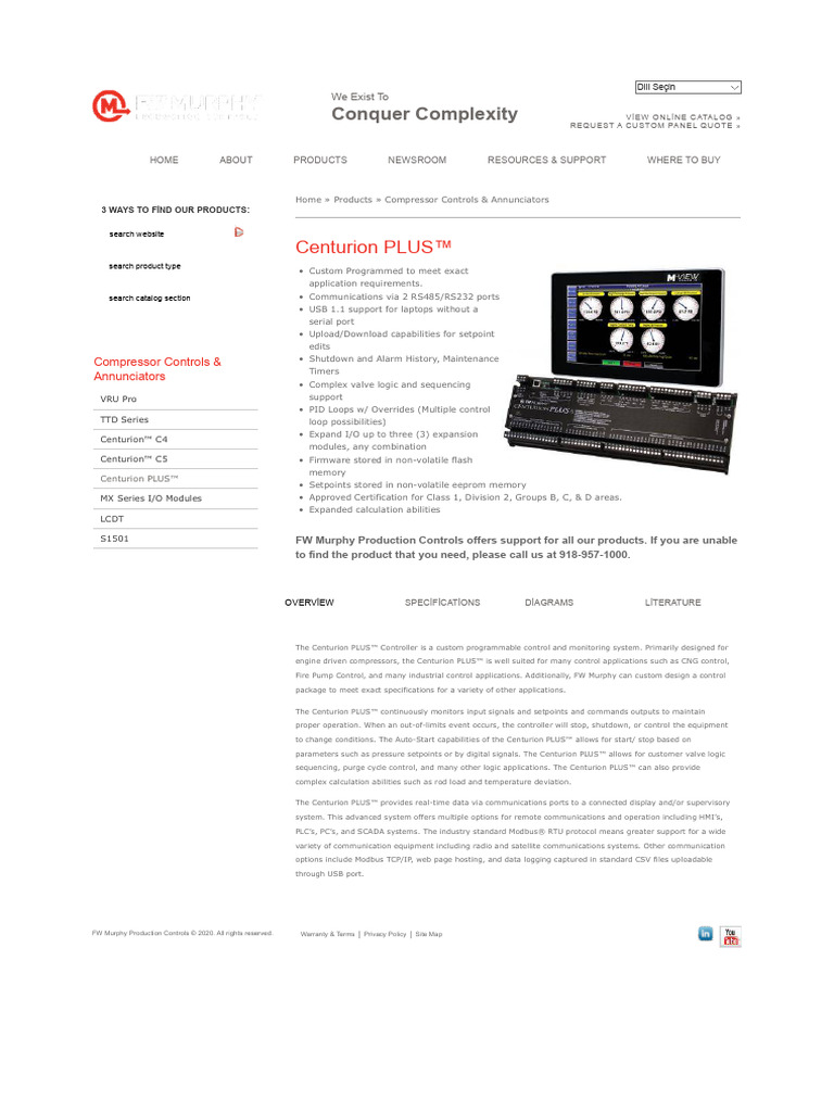 Centurion PLUS™ - FW Murphy Production Controls111 | PDF | Scada ...