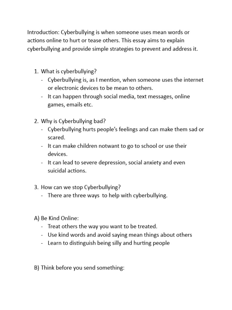Cyberbullying - Essay | PDF