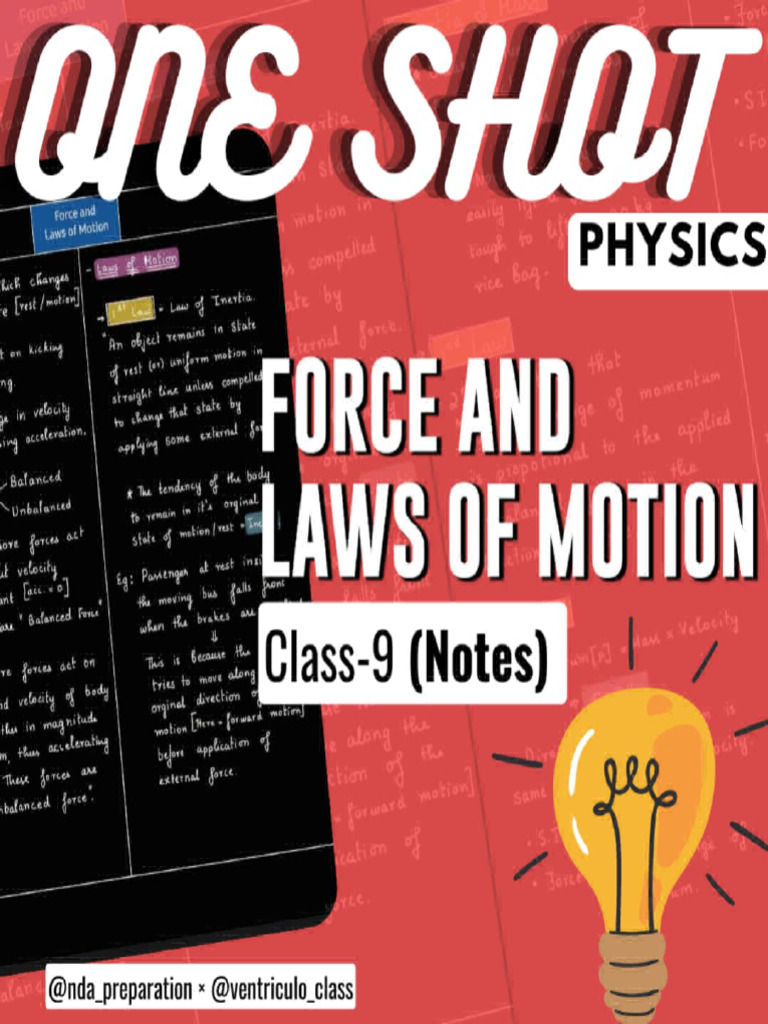 Force & Laws of Motion For NDA | PDF | Force | Acceleration