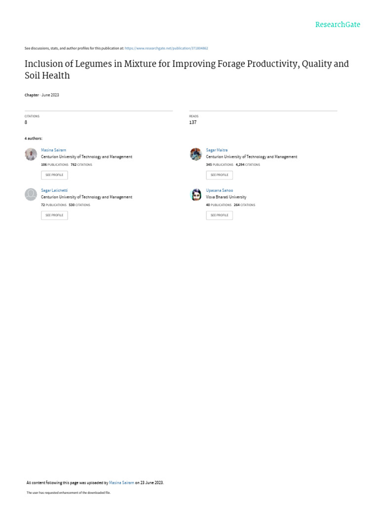 Mixed Stand Forage 2023-2 | PDF | Agriculture | Fodder