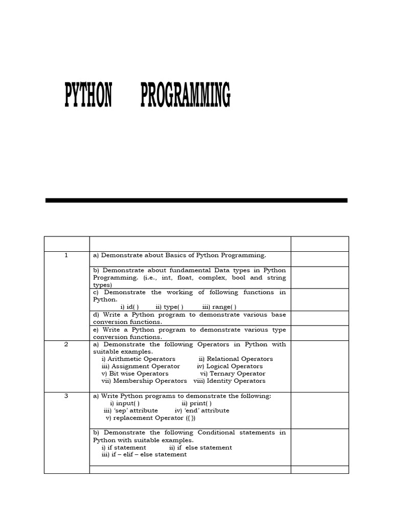 Python Midsem Material Pdf Data Type Python Programming Language