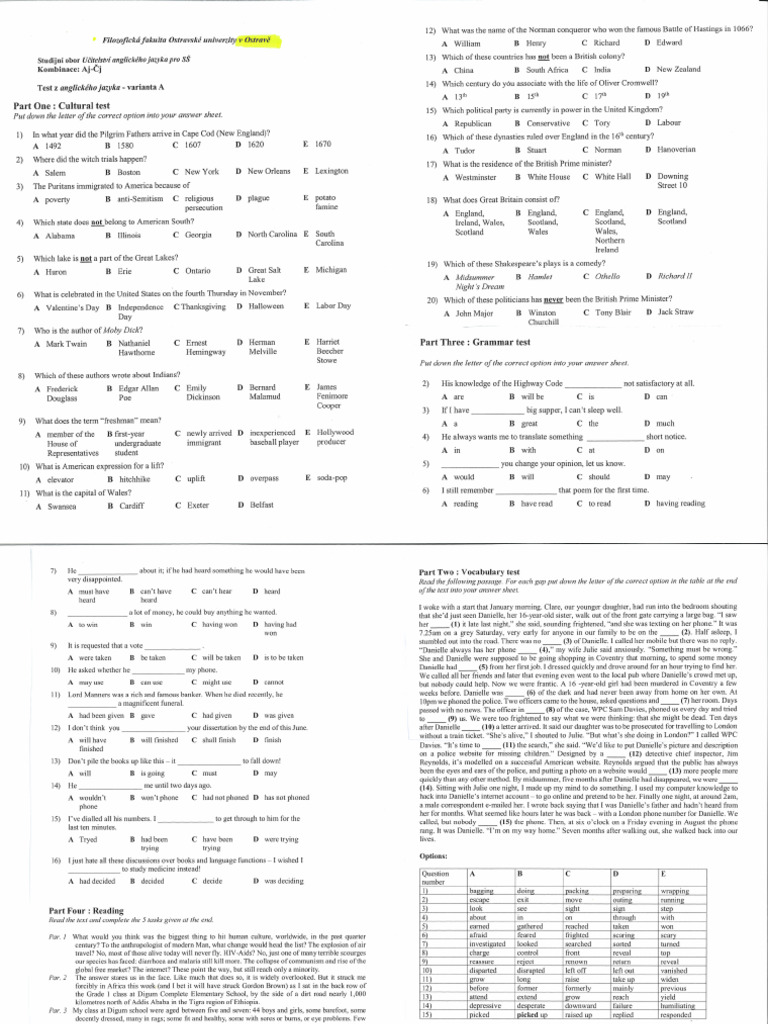 OSTRAVA Test A-Tisk | PDF