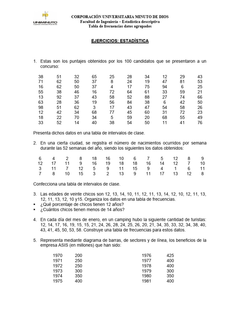 Actividad de Práctica 5 Tabla de Frecuencia Datos Agrupados | PDF ... Actividad de Práctica 5 Tabla de Frecuencia Datos Agrupados | PDF ...