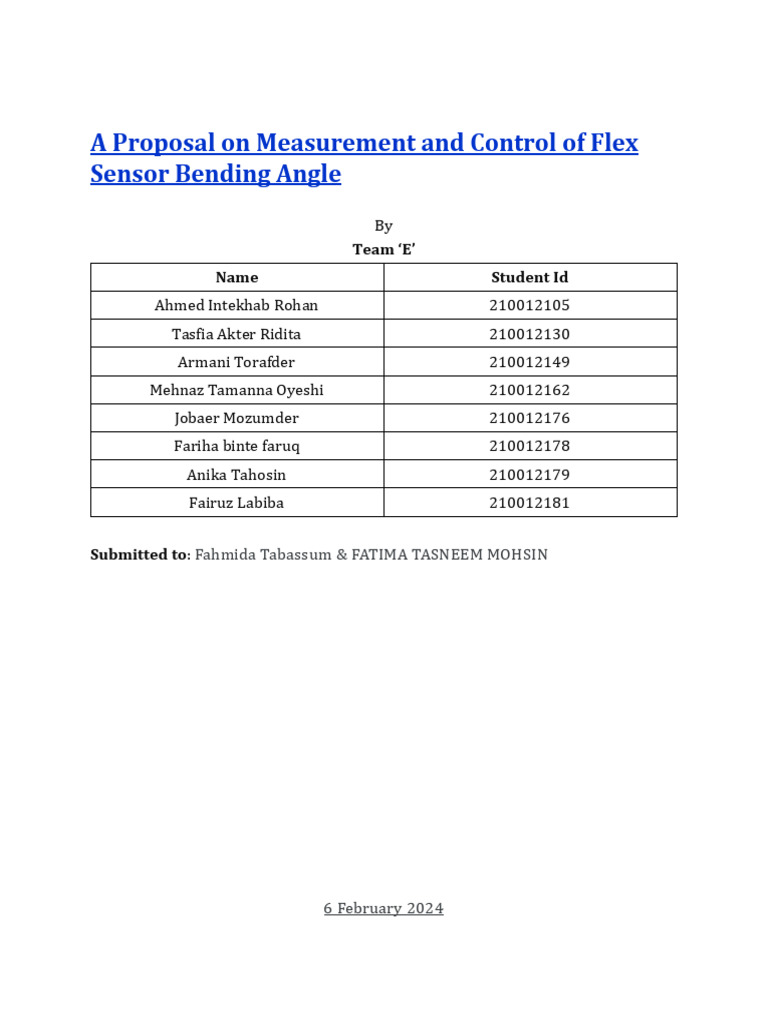 A Proposal On Measurement and Control of Flex Sensor Bending Angle | PDF | Instrumentation | Arduino