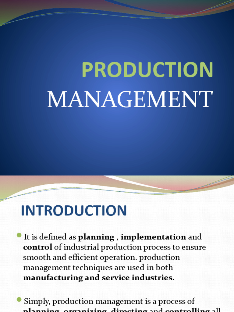 Overview of Production Management | PDF | Marketing | Business Process