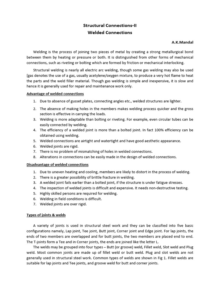 Connections-II - Welded Connections | PDF | Welding | Construction