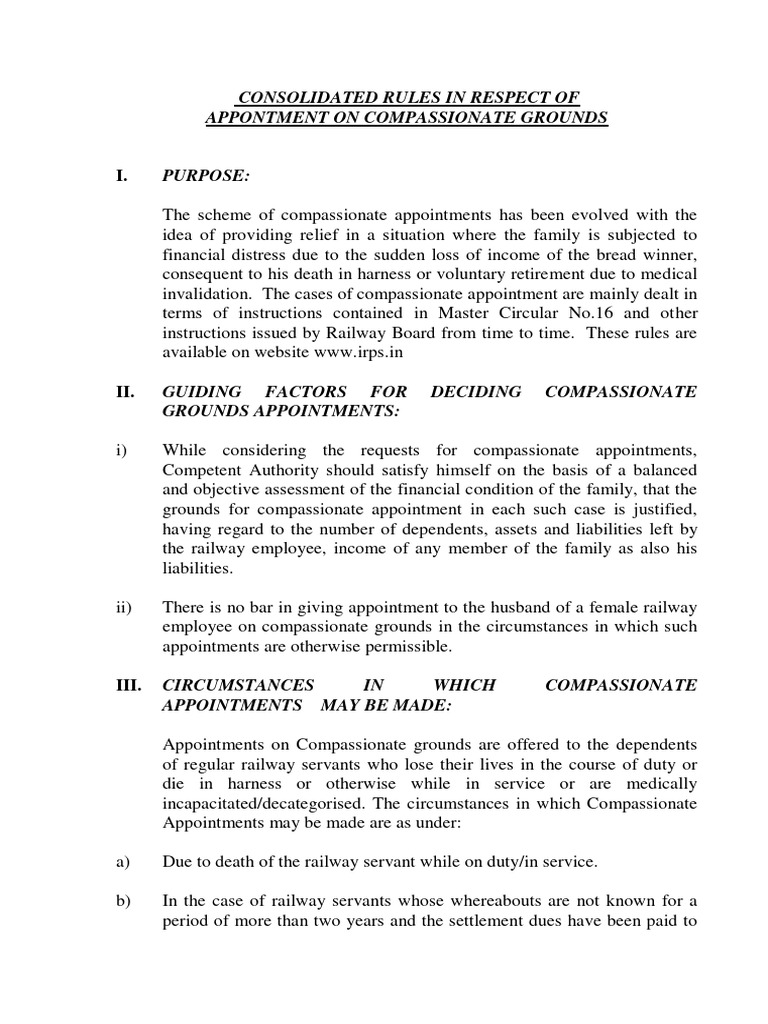 1369148994255-Policy On Compassionate Appointments-1 | PDF