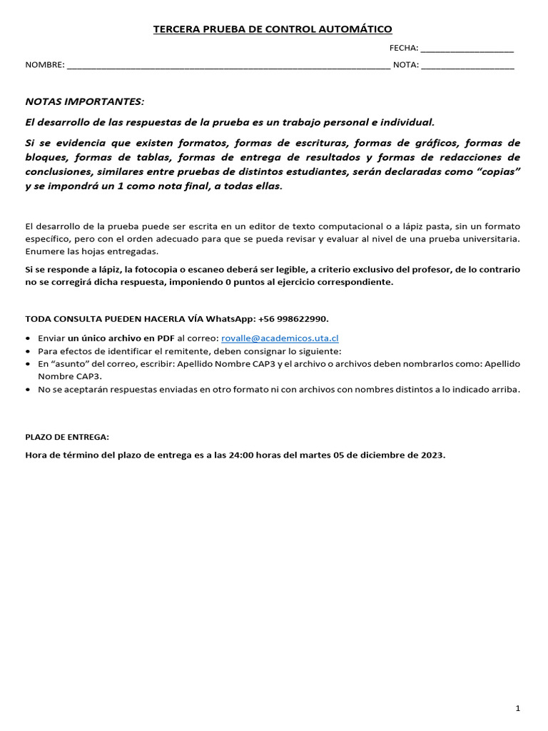 Prueba3 Control Automatico | PDF