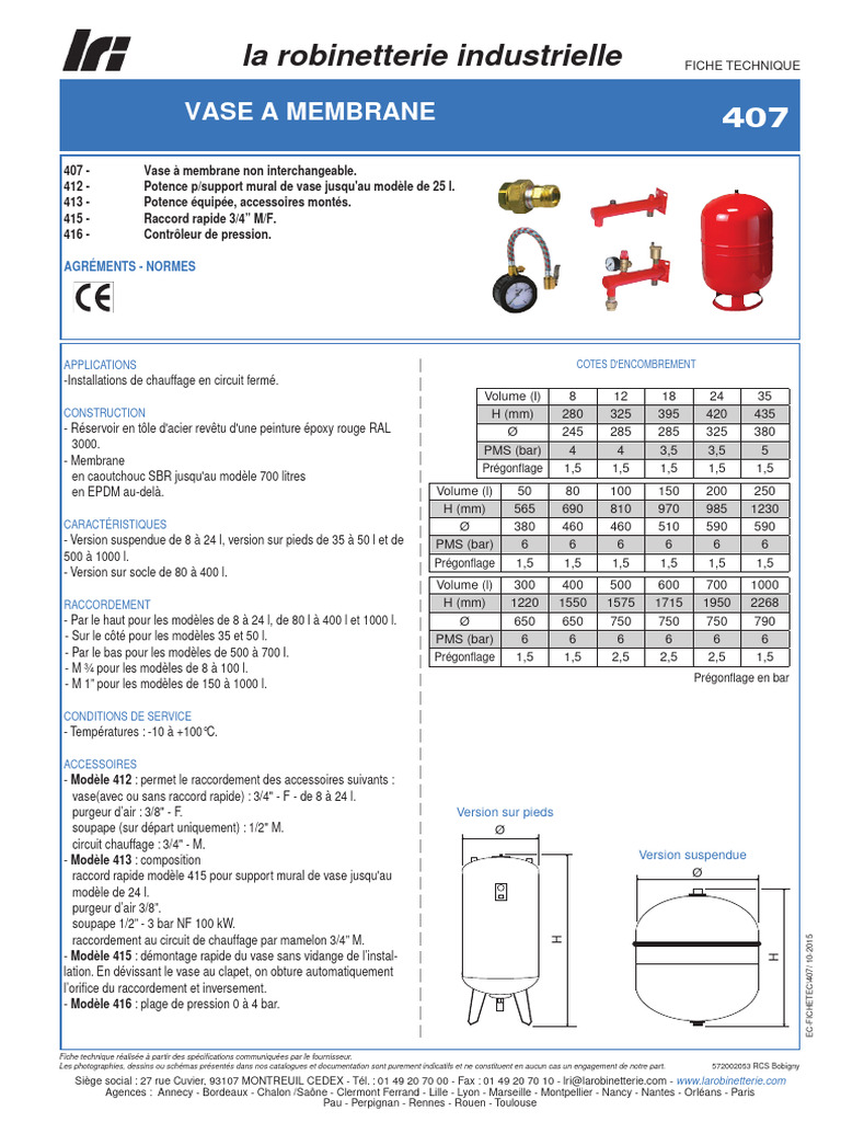 Fiche Technique Vase à Membrane | PDF | Véhicule motorisé | Voitures