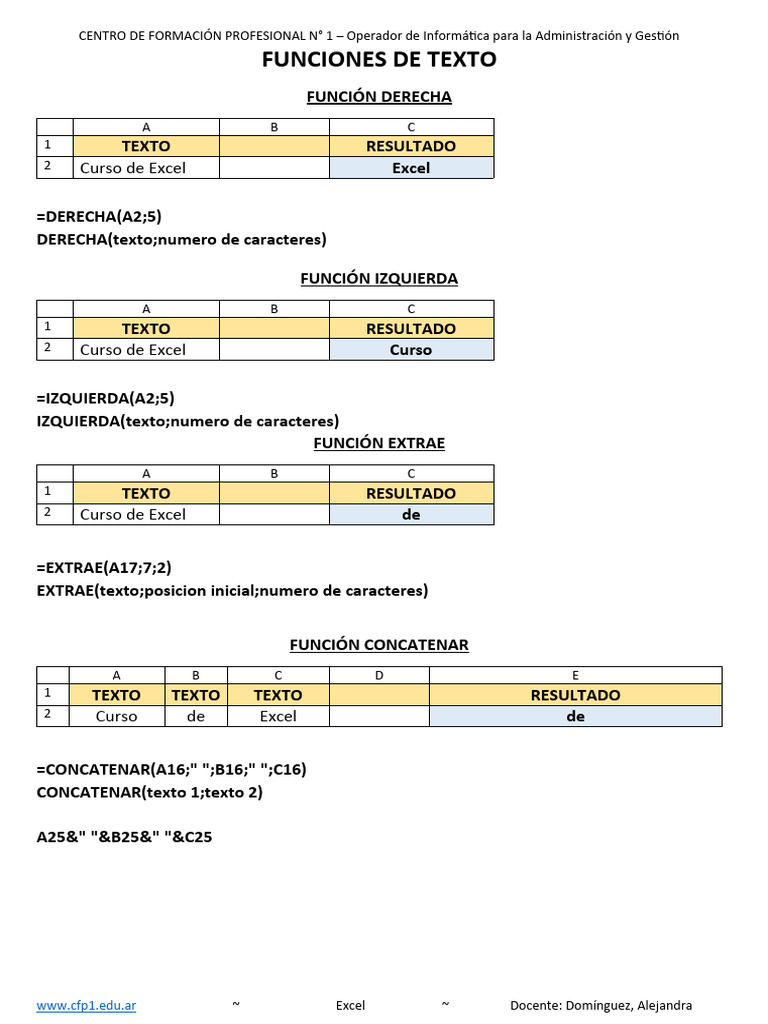 Explicación Funciones de Texto | PDF | Informática