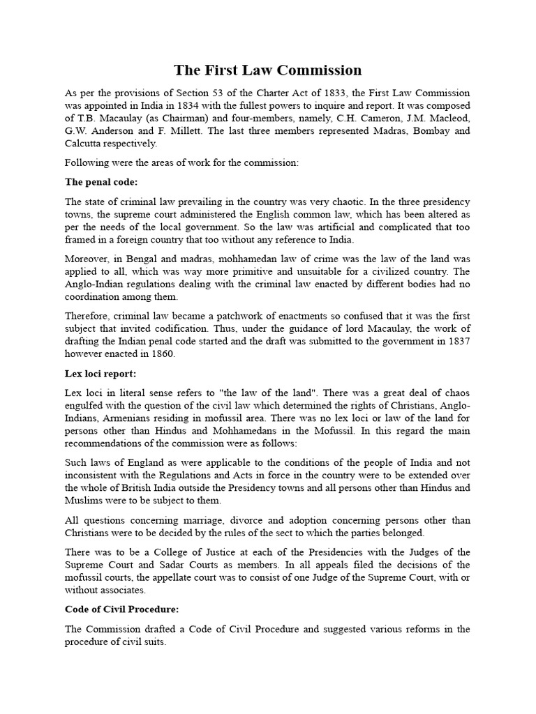 First Law Commission | PDF | Separation Of Powers | Political Law