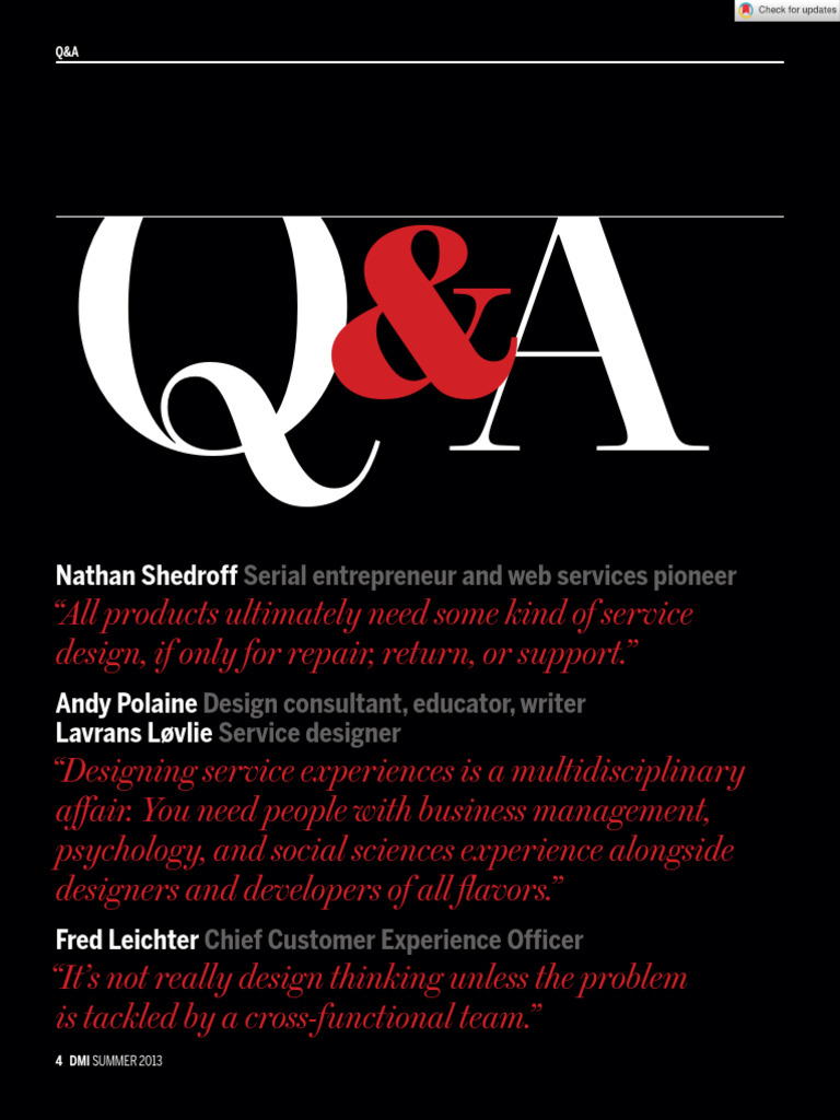Design Management Review - 2013 - Shedroff - Q A | PDF | Design