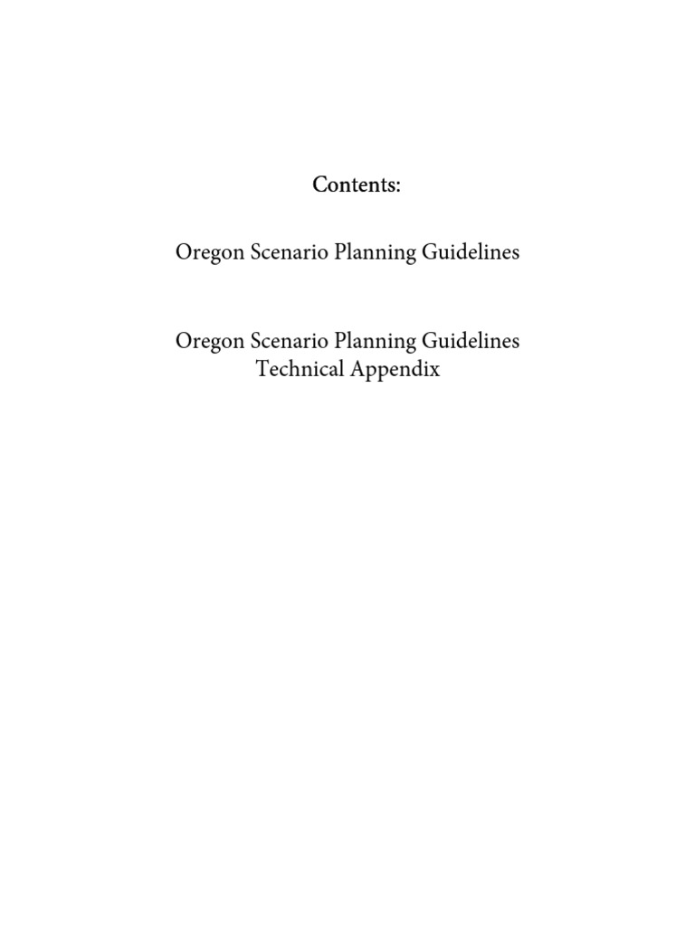 Oregon Scenario Planning Guidelines and Technical Appendix | PDF ...