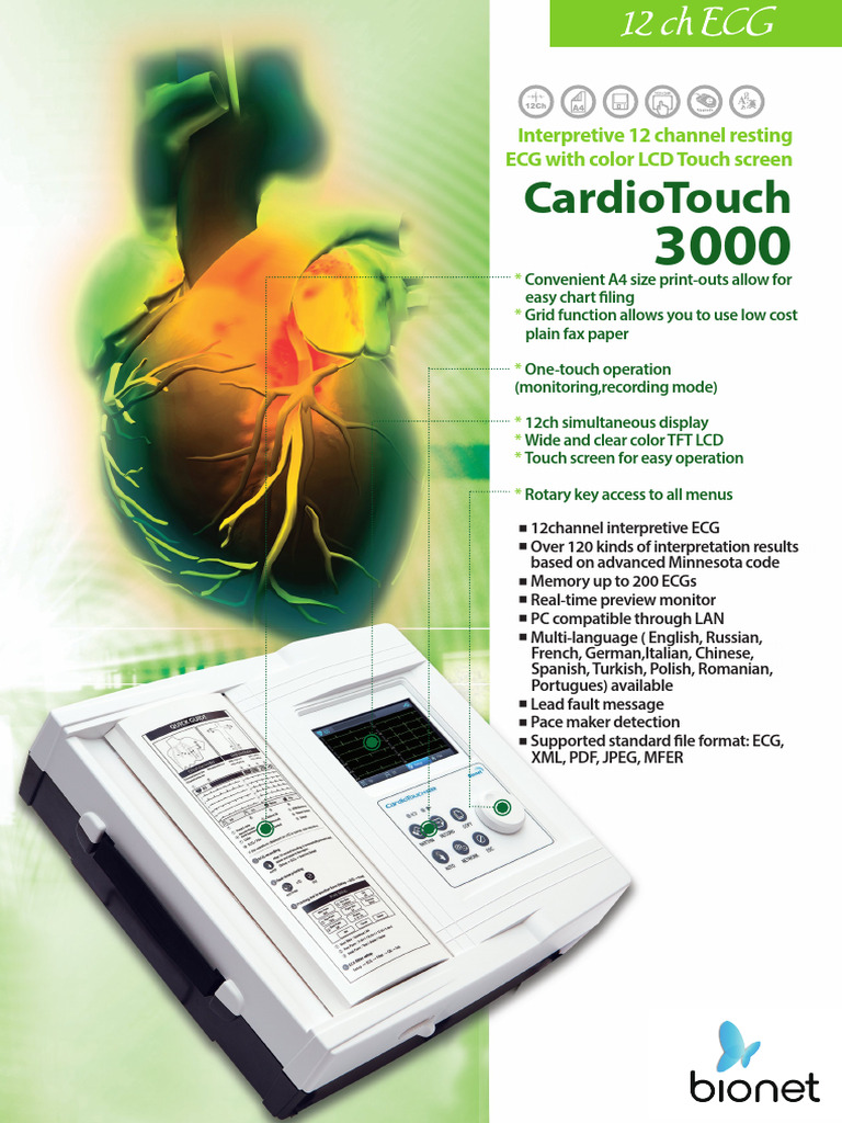 Bionet CardioTouch 3000 ECG EKG Leaflet | PDF | Electrocardiography ...