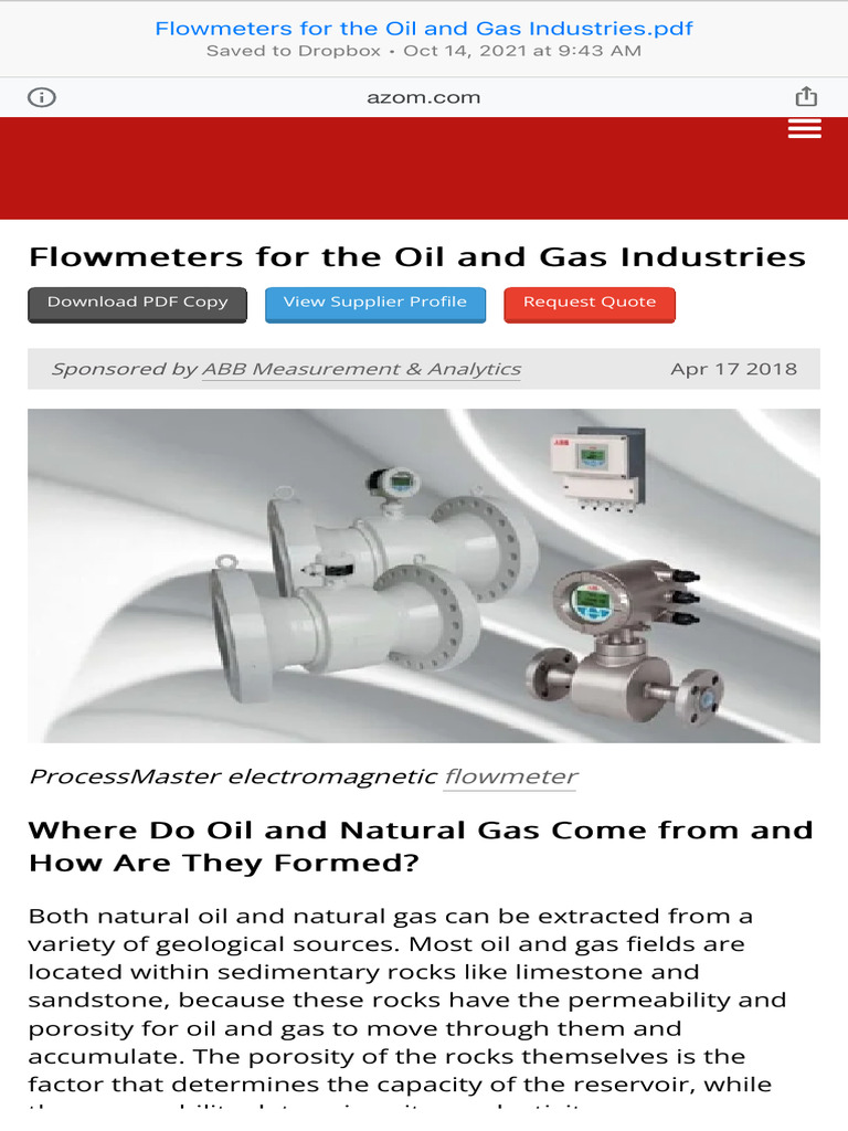 Flowmeters For The Oil and Gas Industries | PDF | Computers